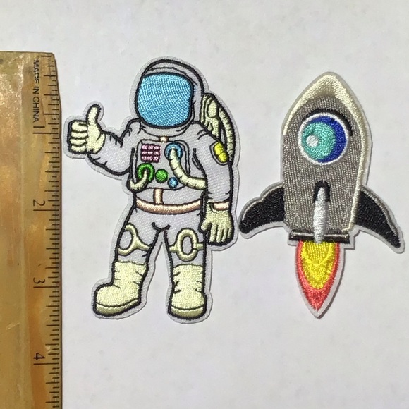 Accessories | Astronaut And Rocket Ship Iron On Patch Set | Poshmark